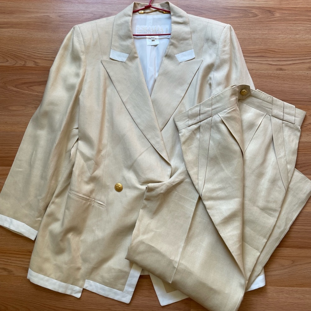 Vintage Escada Suit Set Linen - Gem